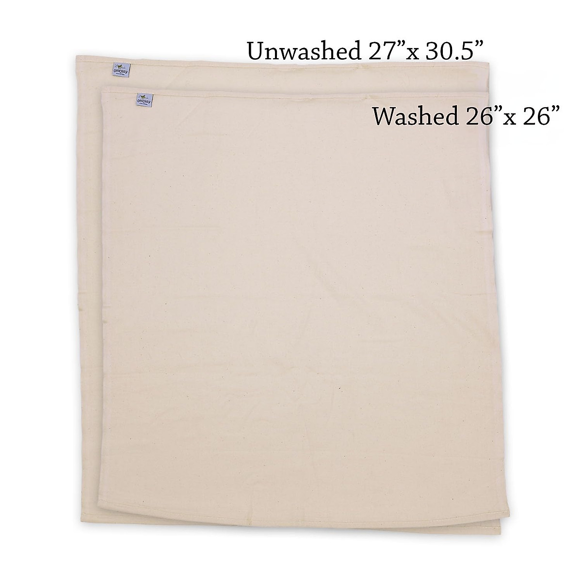 OsoCozy Unbleached Birdseye Flat Cloth Diapers (1 Dozen) - 27.5 x 30.5 Inches, One-Layer Flat Cloth Baby Nappies Made of Soft, Durable 100% Birdseye Weave Cotton