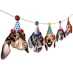 Dachshunds Garland, dog birthday party decoration banner, Made in USA, Best Quality