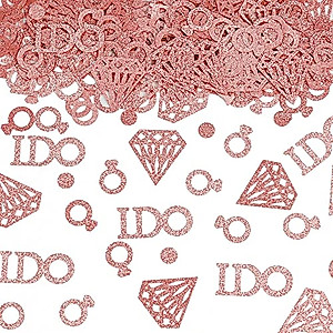Bridal Shower Decorations, 500pcs Rose Gold Wedding Table Confetti Bachelorette Engagement Party Decorations Rose Gold Paper Confetti for Wedding Bachelorette Party Favors (Rose Gold)