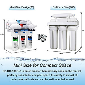 FS-TFC 5-Stage Reverse Osmosis Water Filtration System 100GPD Fast Flow Plus Extra 4 Filter for Free (FS-RO-100G-A)