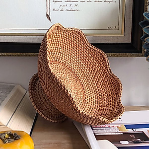 Zerodeko Rattan Fruit Bowl Bread Basket Woven Footed Bowl Round Pedestal Plate Dessert Display Platter Snack Serving Dish Tabletop Organizing Basket for Kitchen Counter