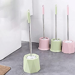 TULSIE Toilet Brush 1Pcs Toilet Brush and Holder Set,Anti-drip Set Toilet Bowl Cleaner Brush,Durable Bristles Deep Cleaning Compact Bathroom Brush Save Space Good Grip Anti-Drip(19.6in X5.5in) (Color