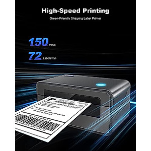 POLONO Thermal Label Printer, PL60 4x6 Label Printer for Shipping Packages, Thermal Label Maker, Compatible with Amazon, Ebay, Etsy, Shopify, FedEx, UPS, etc, Support Windows, Mac, Linux (Gray)