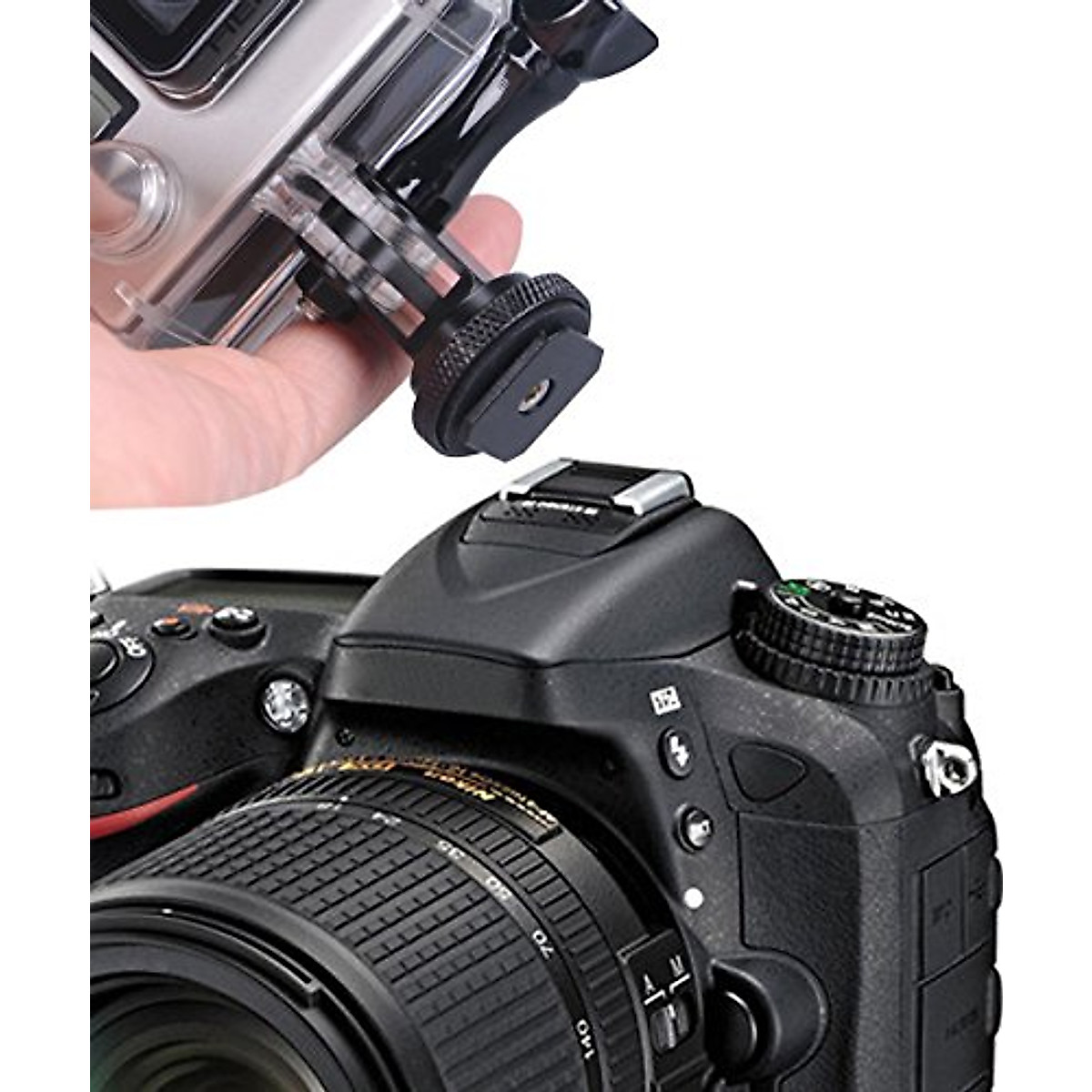 Smatree Full Aluminum Tripod Screw to DSLR Camera Flash Cold Shoe Mount Adapter Compatible for GoPro 11/10/MAX/9/8/7/6/5/4/3+/3,GOPRO Hero 2018/DJI OSMO Action Camera