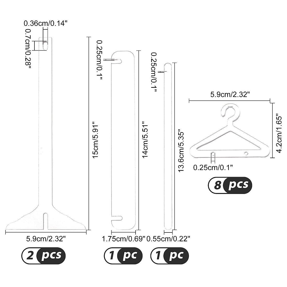 SUPERFINDINGS Acrylic Earring Displays Clear Hanger Earrings Display Stand with 8 Hangers for Jewelry Display Supplies Hanging Earring Show