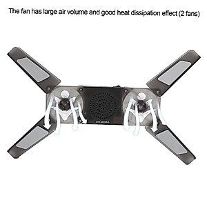 [Foldable Laptop Cooling Pad] Transparent Fan Cooling Pad with Blue Light and Speaker Stand - Keep Your Laptop Cool and Enjoy Enhanced Audio Experience