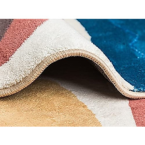 Black White Wavy Line Round Area Rug for Livingroom 3ft Statement Fluffy Pattern Bedroom Playroom Dining Room Carpet Machine Washable Bathmat Laundry Mat Indoor Throw Rugs