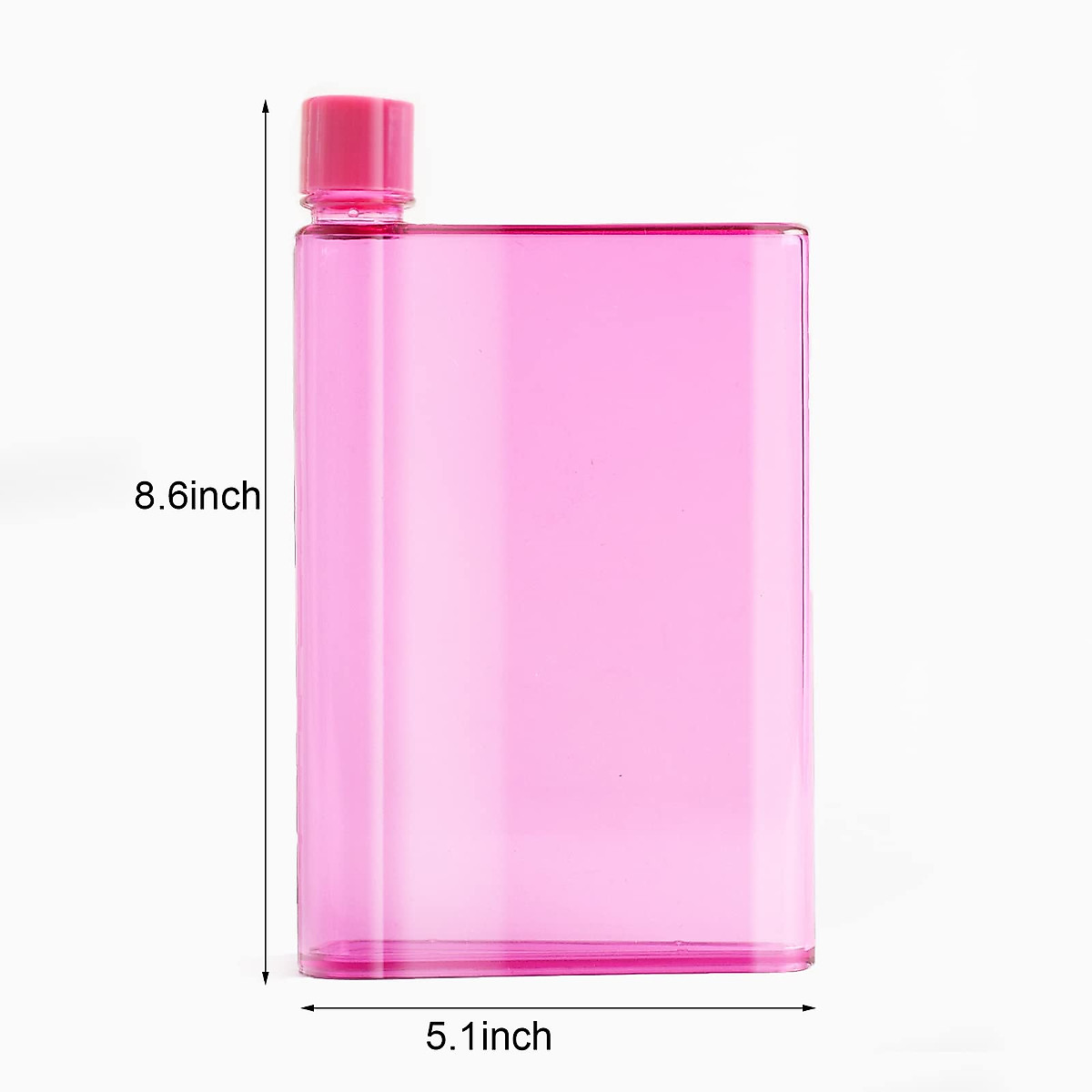 Reusable Slim Flat Water Bottle 420ml Portable - Fits in Pocket &Random Corner.Portable Cup for School,Sports, Travel, Dining Time