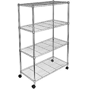 4-Tier Heavy Duty Storage Shelving Unit 1000Lb Capacity,Chrome,35.43" D x 17.72" W x 61.02" H inch