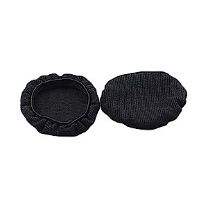 CactusAngui Ear Cushion Cover Knitted Comfortable Fabric Headphone Protector Breathable Portable Large Black