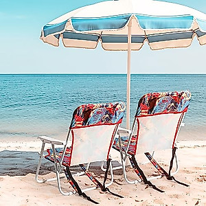 Beach Chairs for Adults 2 Pack, Lightweight Backpack Beach Chair with Shoulder Straps, Low Beach Chair Support 265lbs, Folding Beach Chair for Beach, Camping, Hiking, Picnic, Green