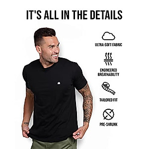 INTO THE AM Premium Men's Fitted Crew Neck Basic Tees - Modern Fit Fresh Classic Short Sleeve Logo T-Shirts for Men (Light Green, Large)