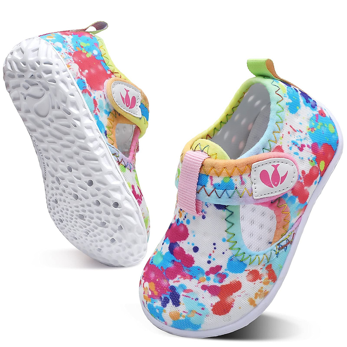 FEETCITY Boys Girls Water Shoes Kids Quick Dry Aqua Socks Non-Slip Barefoot for Sport Beach Swim Surf Toddler 8