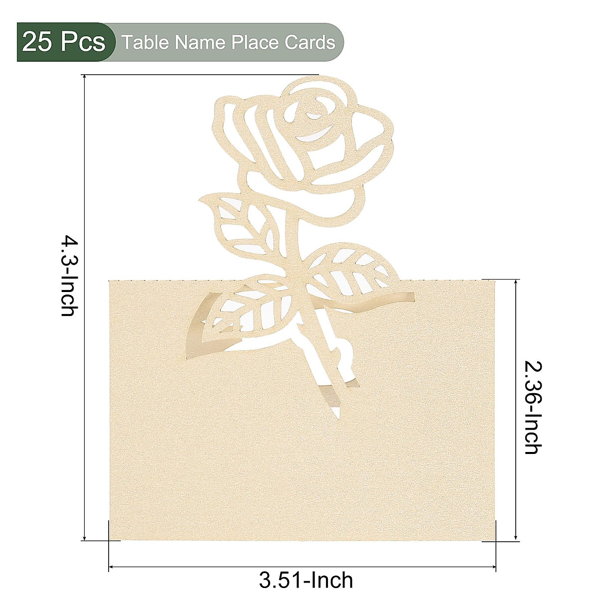 YOKIVE Place Cards for Table Setting, 50Pcs Name Cards Wedding Place Cards Table Place Cards Rose Blank Card for Wedding Reception Dinner Party, Beige