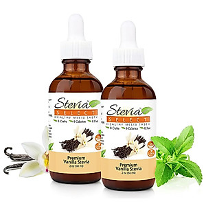 Stevia Select Vanilla Pure Stevia Extract - Liquid Zero Calorie Sweetener - All Natural Liquid Stevia Extract Sweetener Liquid - Keto Sugar Stevia Liquid - Keto Sweetener 2 Oz (2 Pack)