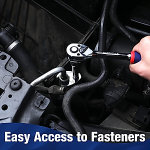 WORKPRO 3/8" Drive Flare Nut Wrench Set, 10-piece Crowfoot Flare Nut Tool Kit, Metric 10-19mm, Steel Wrench With Storage Rail for Nut Removal