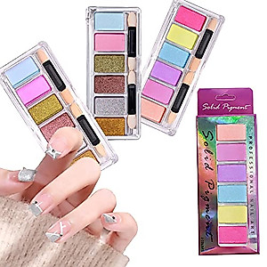 PhantomSky Chrome Powder, 18 Colors Holographic Ultra Fine Glitter Powder Set Rainbow Neon Pearl Pearl Pigment Manicure Glitter Dust - Laser Chameleon Rainbow Powder
