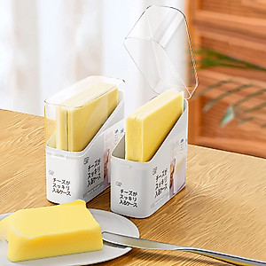WonLiq 2 Pack - Cheese Slices Storage Containers with Hinged Lids, airtight Keeps Cheese Fresh and Delicious Cheese transparent Container for Fridge