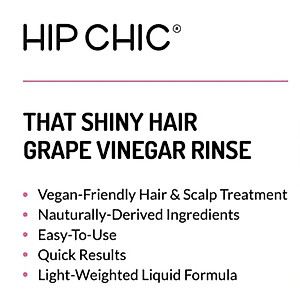 HIP CHIC That Shiny Hair Grape Vinegar Rinse [1 Count] Clarifying for Smooth and Fresh Hair,