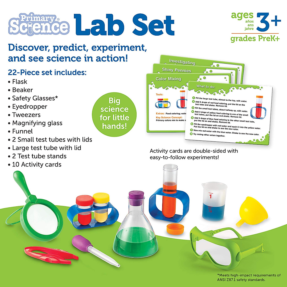 Learning Resources Primary Science Lab Activity Set - Science Kits for Kids Ages 3+ STEM Toys for Toddlers, Science Classroom Decor,Science Experiments