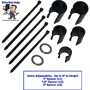 Office Chair Buddy XL - Fix Your Sinking Office Chair in Minutes - Up to 8 Inches of Height Settings - No Tools Needed, Black