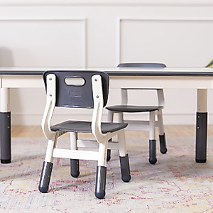 ECR4Kids Rectangle Dry-Erase Activity 2 Adjustable Height Plastic Grey Childrens-Table-and-Chair-Sets