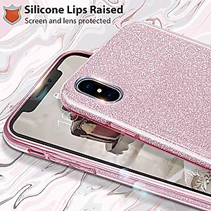 MATEPROX iPhone Xs Max case,Bling Sparkle Cute Girls Women Protective Case for iPhone Xs max 6.5"(Pink)