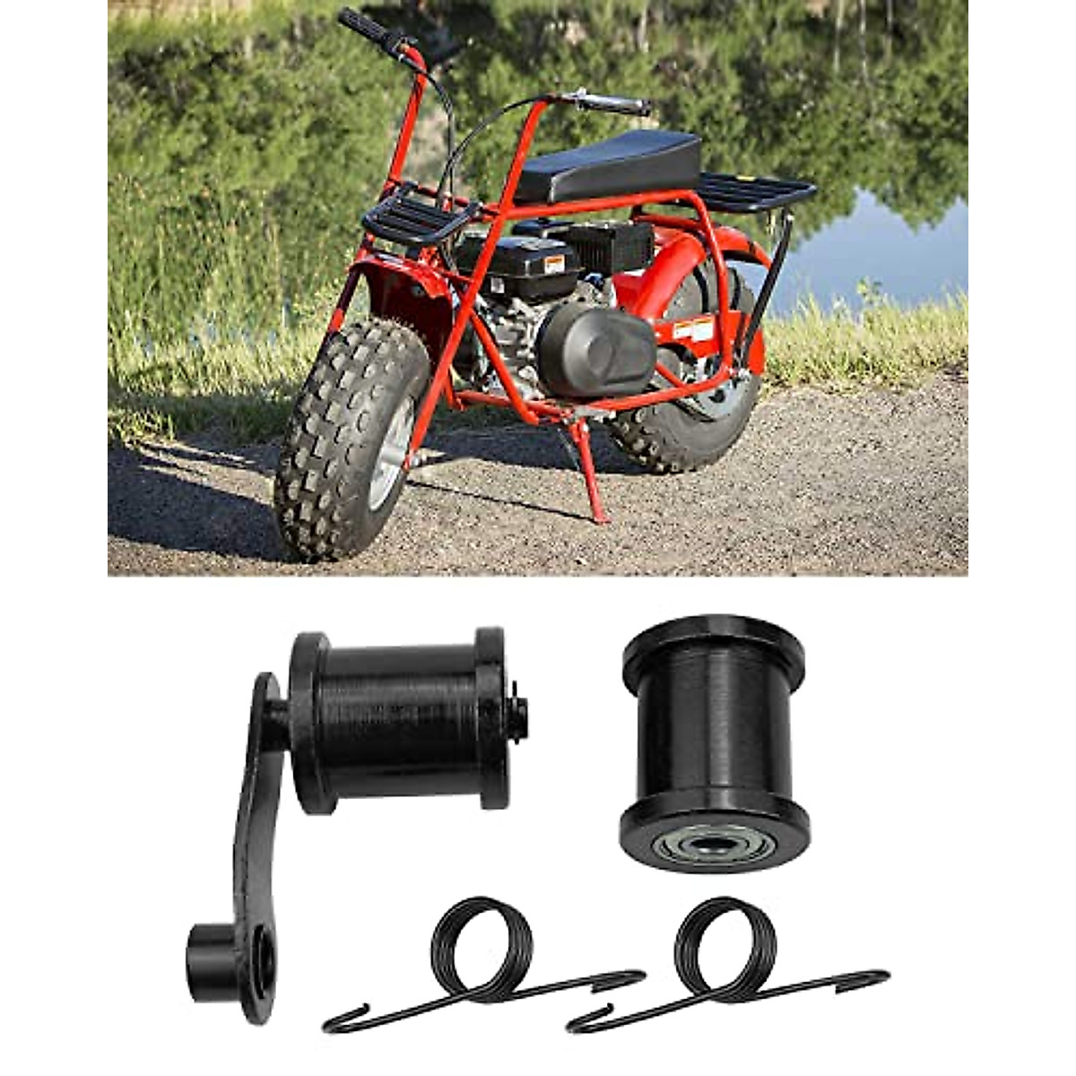EMIHO Chain Tensioner with 1-3/4 Inch Roller Fit for 212cc 196cc 6.5Hp Coleman Powersports CT200U Trail CT200U-EX BT200X Hensim Baja Heat Warrior MB165 TrailMaster MB200 Mini Bike Parts Motorsports