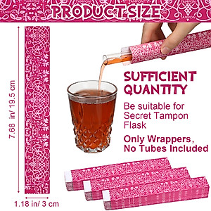 Copkim 100 Pieces Secret Tampon Flask Wrappers Tampon Reusable Wrappers Reusable Self Adhering Wrappers for Women, No Tubes Included (Exquisite)