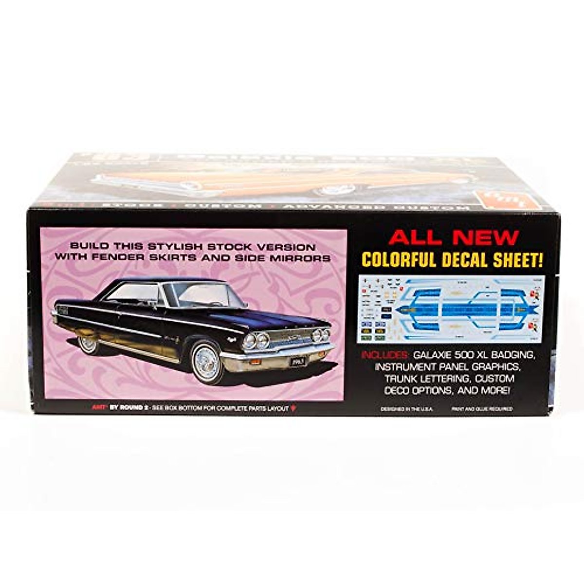 AMT 1963 Ford Galaxie 1/25 Scale Plastic Model Kit, White, AMT1186