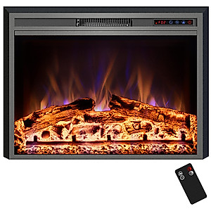 Kentsky Electric Fireplace, Electric Fireplace Inserts, Recessed Fireplace Heater with Remote Control, Adjustable Flame Colors, Timer&Overheating Protection, 750/1500W, 35" W X 27" H