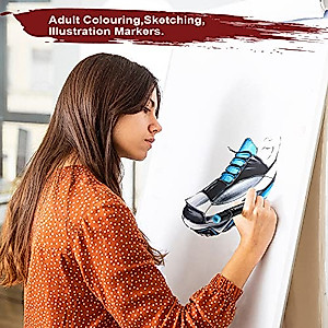 Alcohol Markers, 80 Colors Coloring Pens, Professional Dual Tip Permanent Art Marker Pens, Alcohol Based Markers with 2 Bonus Pens and Carrying Case for for Kids, Adults Painting Coloring Sketching