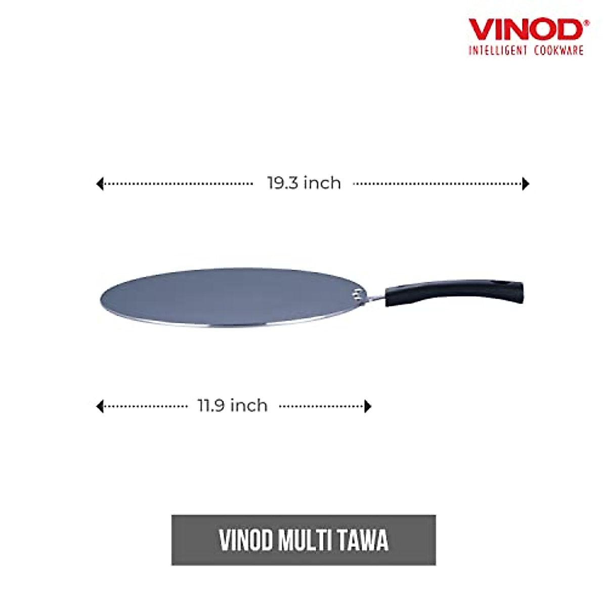 Vinod MT30 Nonstick Flat Multi Tawa 30 cm, 12-Inch