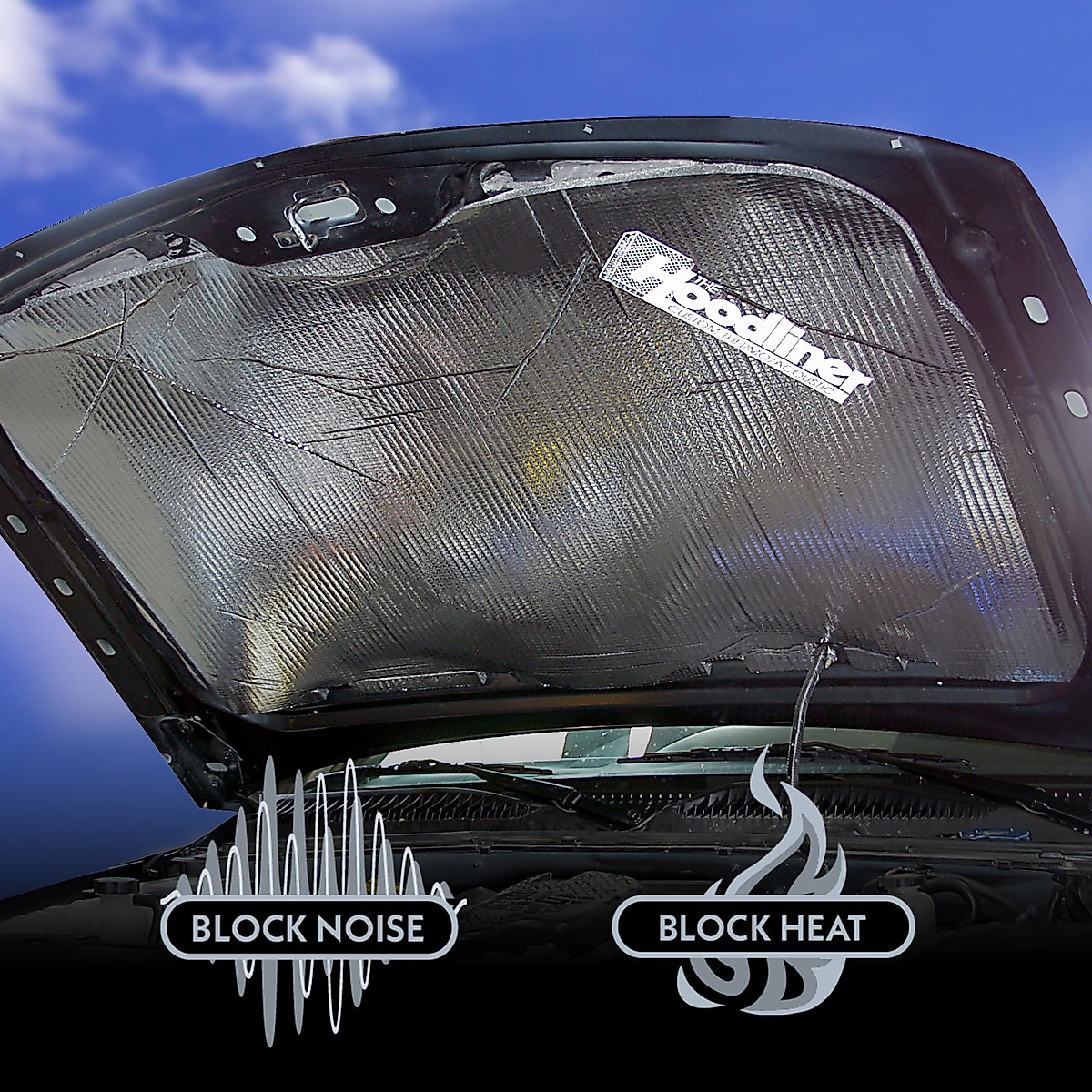 Dynamat Hoodliner – Noise & Heat Insulation Kit for Your Car Hood – Keeps Engine Noise In & Protects Paint from Engine Heat – Easy Self Adhesive Install – 1 Sheet 32"x 54", 12 sq ft