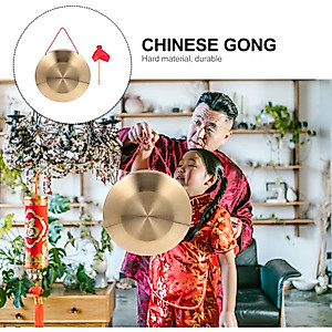 Generic Gong with Mallet, 22 cm/8.66inch Tam Tam Gong Traditional Chinese Percussion Instrument, Copper Decorative Chau Gong for Home, Office (H214140W243F9W3F2)