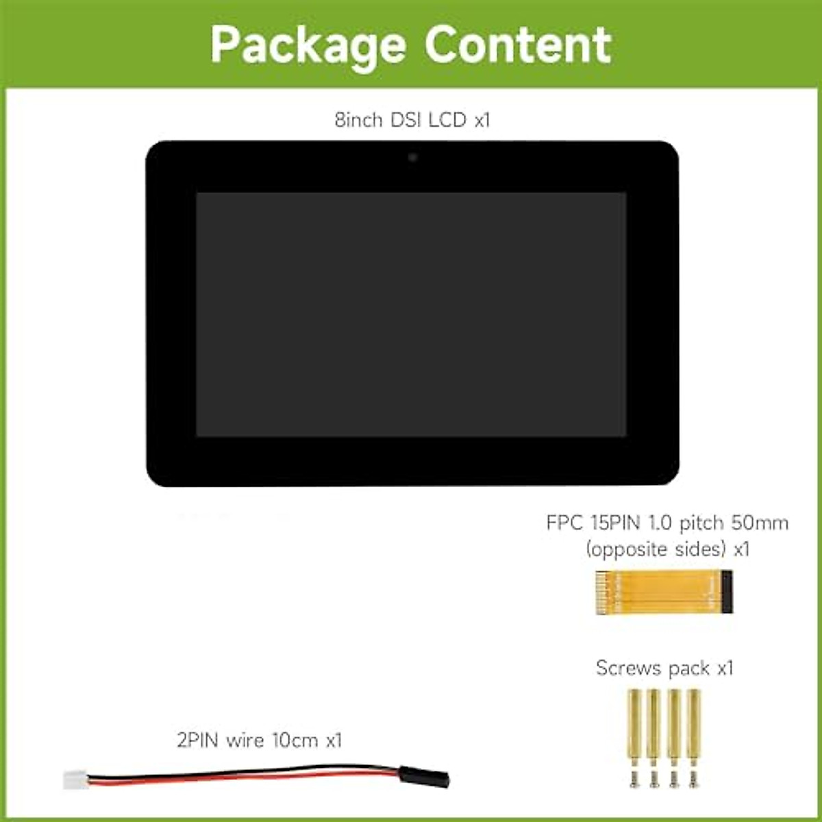 Waveshare 8inch Capacitive Touch Display Compatible with Raspberry Pi 5/4B/3B+/3A+/3B/2B/B+/A+/CM3/3+/4 800×480 Resolution DSI Interface
