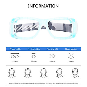 SooGree Sports Glasses for Men Womens,Protective Eyewear Sunglasses Racquetball Sports Cycling Glasse(Blue frame White pad),Anti Fog Shock Absorption with Adjustable Strap