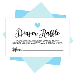 Hadley Designs 25 Baby Shower Diaper Raffle Tickets For Baby Shower Boy - Blue Baby Shower Games For Boys, Diaper Raffle Cards, Baby Raffle Tickets, Baby Shower Invitation Inserts, Baby Shower Ideas