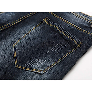 Men's Fashion Skinny Fit Ripped Distressed Stretch Comfy Washed Denim Jeans,553,36