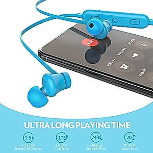 KLOKOL Bluetooth Headphones Neckband 20Hrs Playtime V5.0 Wireless Headset Sport Noise Cancelling Earbuds w/Mic for Gym Running Compatible with iPhone Samsung Android
