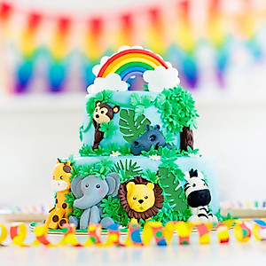 12 Pieces Tropical Leaf Cookie Cutter and Animals Cookie Cutter Hawaiian Palm Leaves Fondant Cutters Set Giraffe Elephant Lion Monkey DIY Craft Mold