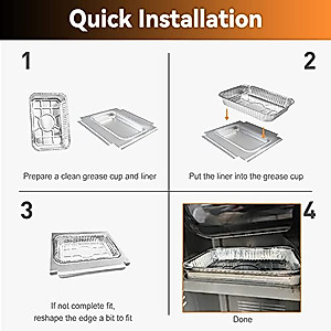 SHINESTAR 20-Pack Drip Pans for Weber, Grill Accessories for Weber Genesis, Spirit, Q Series, Disposable Aluminum Foil Grease Tray Liners, 8.5 x 6 Inch