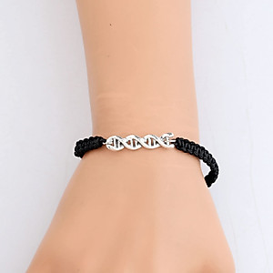 KUIYAI Biology Chemistry Atomic Science Gift Science Student Graduation Gift DNA Gift For Scientist Always Remember Gift (DNAbraceletC-BLK)