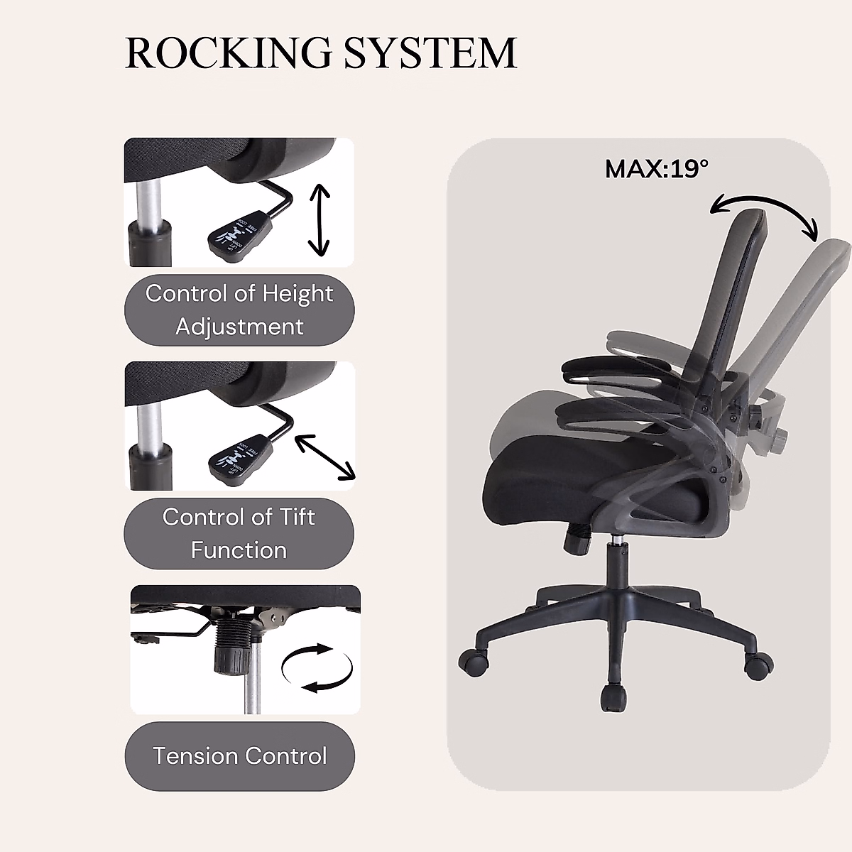 Office Chair,Ergonomic Home Office Desk Chairs Computer Modern Height Adjustable Swivel Chair with Lumbar Support (DCH-B2)