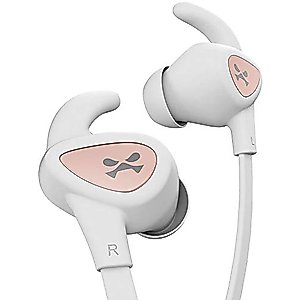 Ghostek Rush Series Wireless Sport Earbud Headphones for Women Girls – White/Rose | Comfortable Earbuds Perfect for Sports, Running, Jogging, Working Out