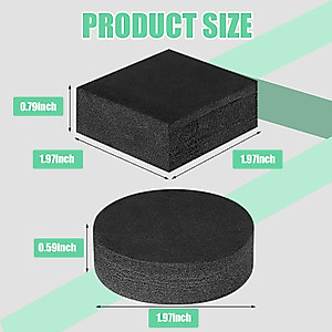 Sawysine 48 Pack Invisible Pot Feet Solid Black Pots Risers Round Square Plant Riser EVA Planter Feet Adhesive Flower Pot Lifter for Indoor Outdoor Planters Garden Plant Pots Flowers