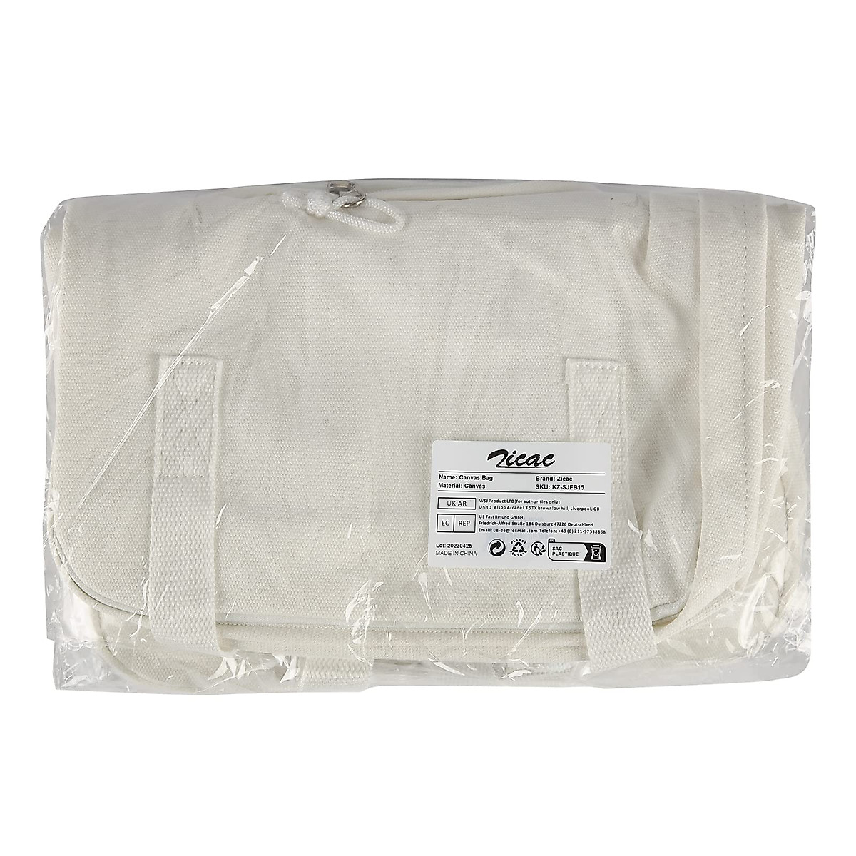 Zicac Unisex DIY Canvas Backpack Daypack Satchel (White 02) (Beige)