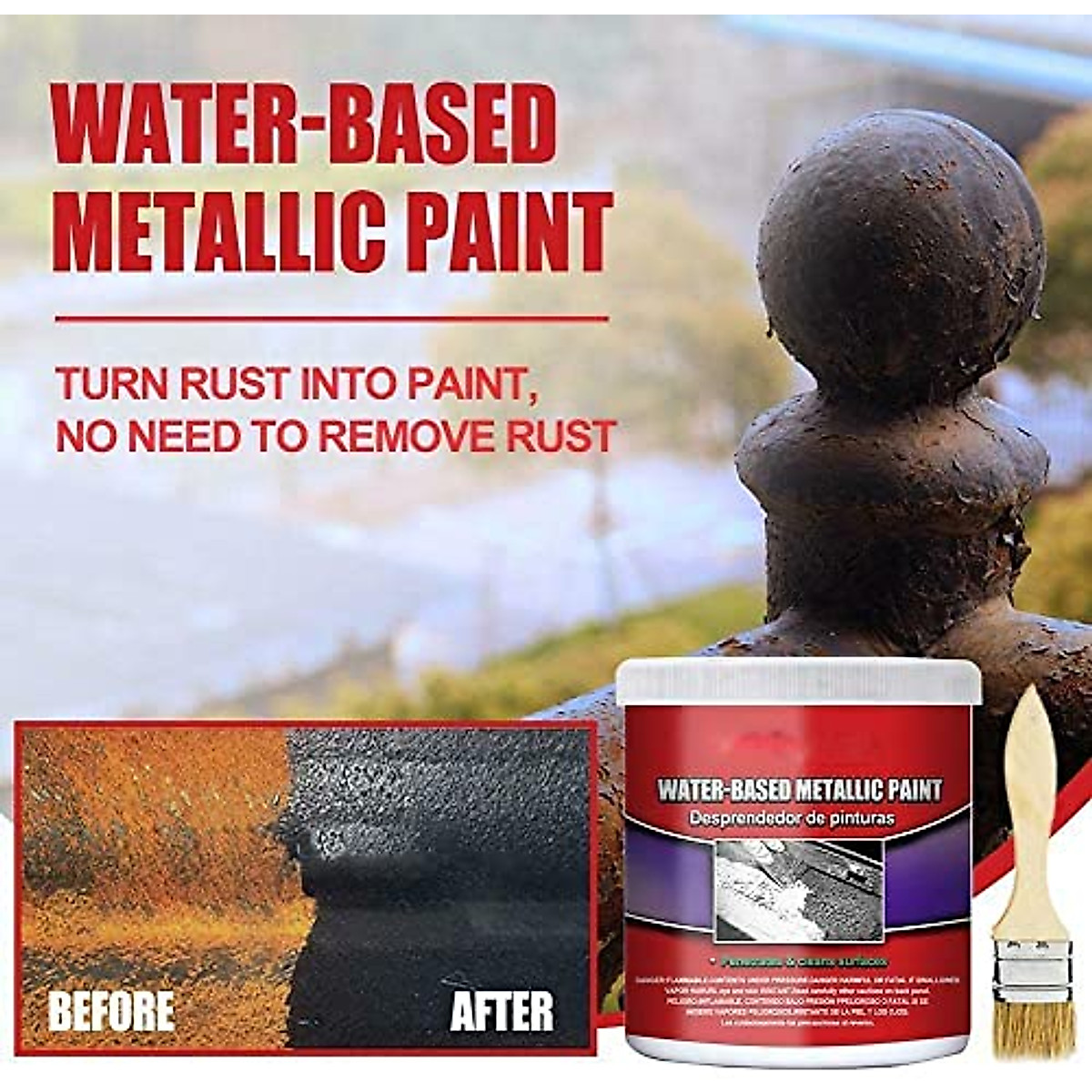 100ml Rust Converter Ultra, Car Chassis Rust Converter, Highly Effective Professional Grade Rust Repair, Multi-Functional Car Metallic Paint Anti-Rust Chassis Rust Converter Gel with Brush (1PCS)
