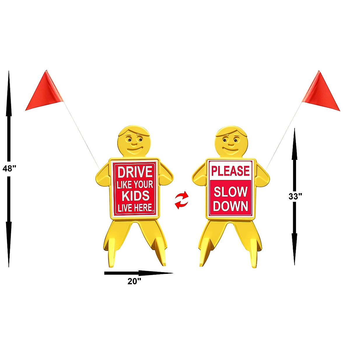 Drive Like Your Kids Live Here and Please Slow Down Safety Kid Sign, Double sided, Warning for Neighborhood Street/Pedestrians/Children at Play