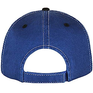Checkered Flag Men's Ford Mustang Cap Tri-Bar Pony Adjustable Blue Hat